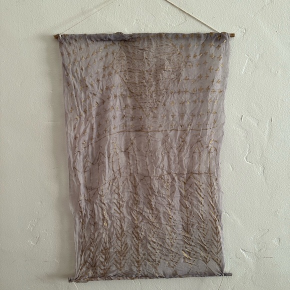 Accents | Sheer Greyblue And Gold Tapestry 25 X 17 | Poshmark